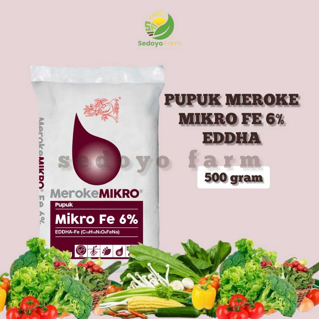 Jual Pupuk Meroke Mikro Fe 6% EDDHA Kemasan Asli Pabrik 500gr | Shopee ...