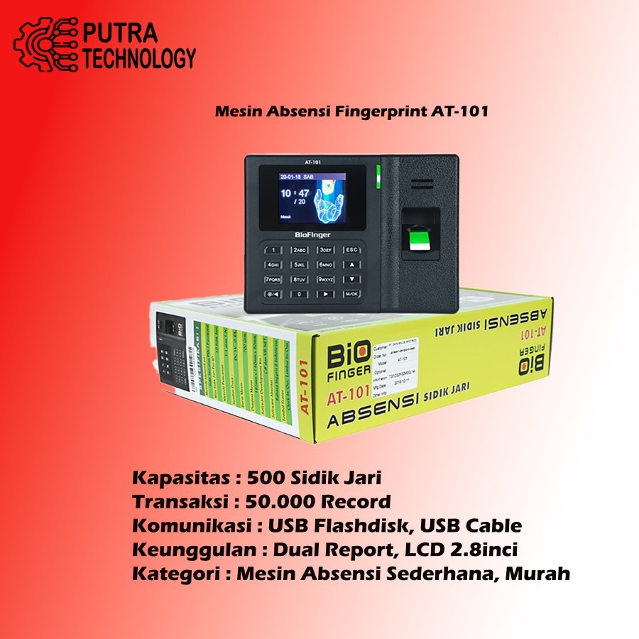 Jual Mesin Absensi Fingerprint BioFinger AT-101 | Shopee Indonesia
