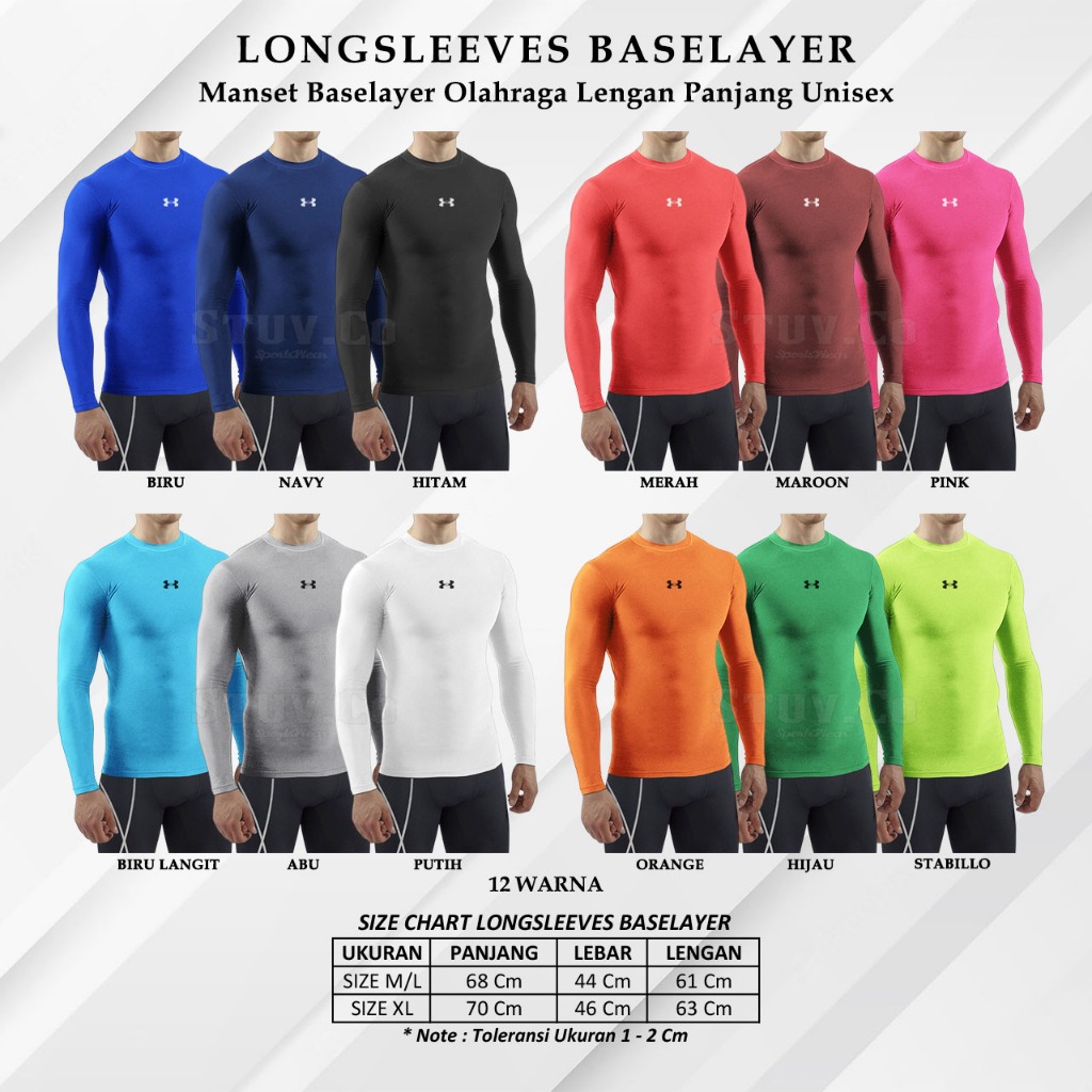 Jual Manset Baju Lengan Panjang Base Layer Pria Mangset Olahraga Wanita ...