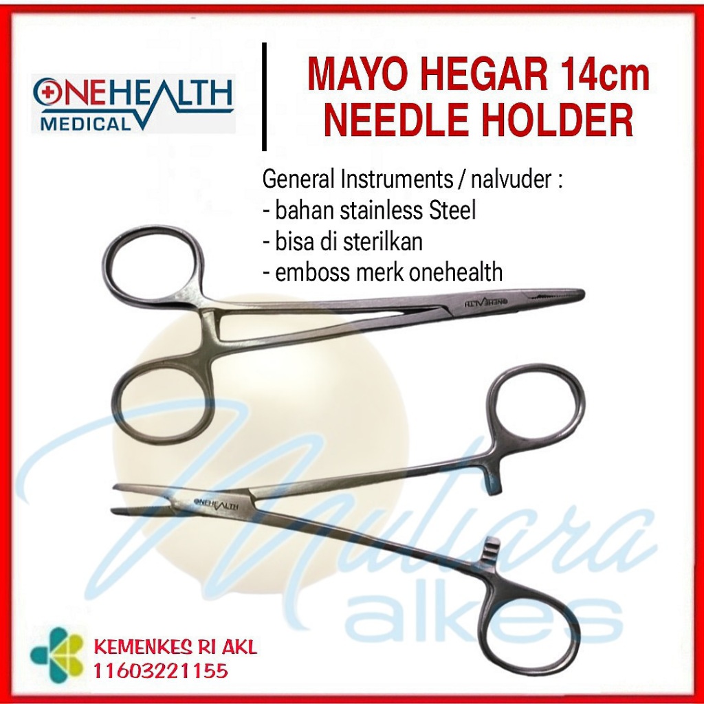 Jual (MUTIARA ALKES) MAYO HEGAER Needle Holder 14cm Mayo Hegar Nalvuder Nald Voeder Onehealth ...
