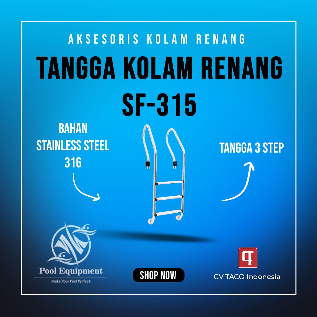 Jual Tangga Kolam Renang Stainless Steel [ SS-316 Anchor / SF-315 ] (3 step lengkung) | Shopee ...