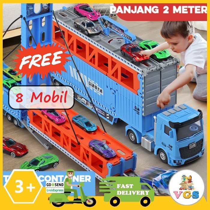 Jual Variety Goods Shop Mainan Anak Truk Container Car Track Catapult ...