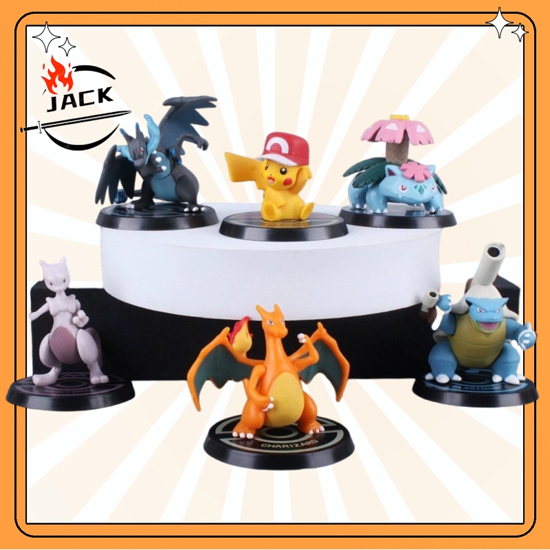 Jual JACK Figure Pokemon set 6 pcs Pikachu Mewtwo Blastoise Venusaur ...