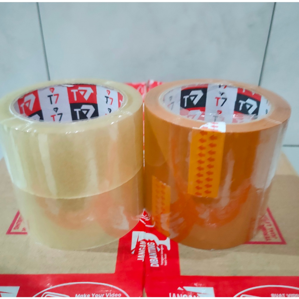 Jual Lakban Packing 48mmx100Yard 2 Inch Bening dan Coklat Clear Tape ...