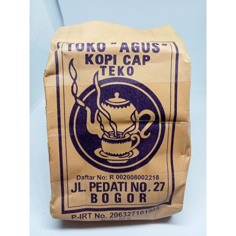 Jual KOPI CAP TEKO/TOKO AGUS/KOPI HITAM 80gr KHAS BOGOR | Shopee Indonesia