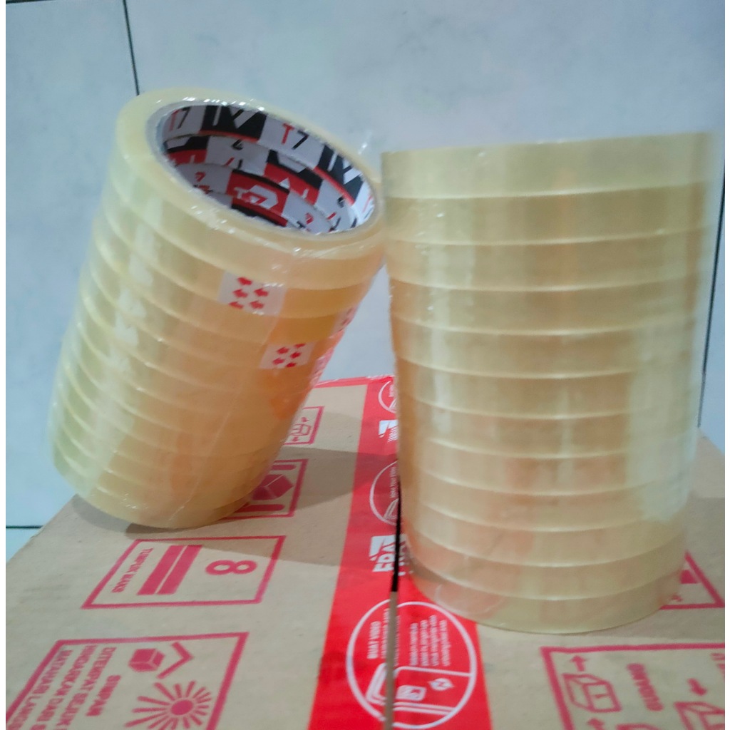 Jual Selotip Bening 12mm x 90Yard Setengah Inch Clear Tape Lakban ...