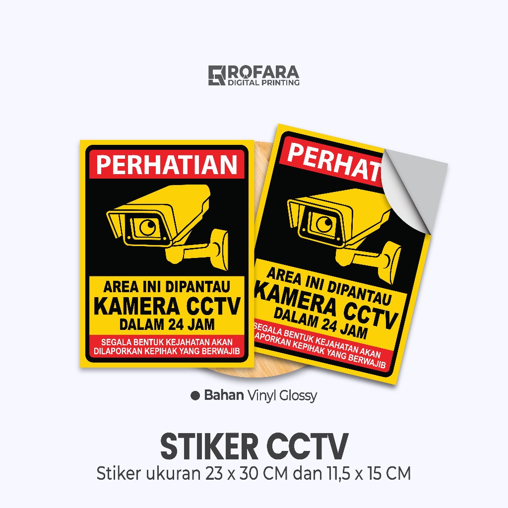 Jual Stiker CCTV | Stiker Sign Kamera CCTV - Bahan Vinyl | Shopee Indonesia