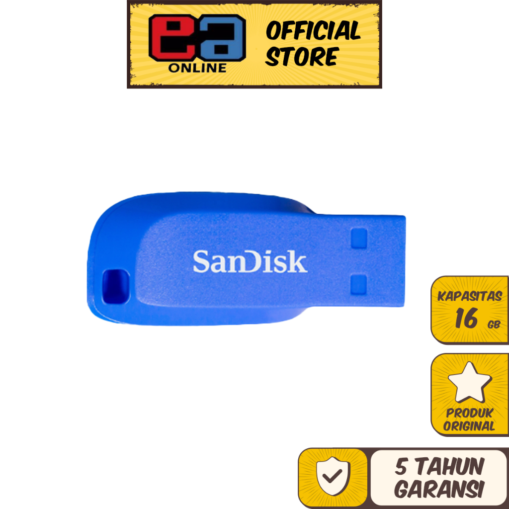 Jual SanDisk CZ50 Cruzer Blade USB 16GB BLUE - Flashdisk / Flash Disk | Shopee Indonesia