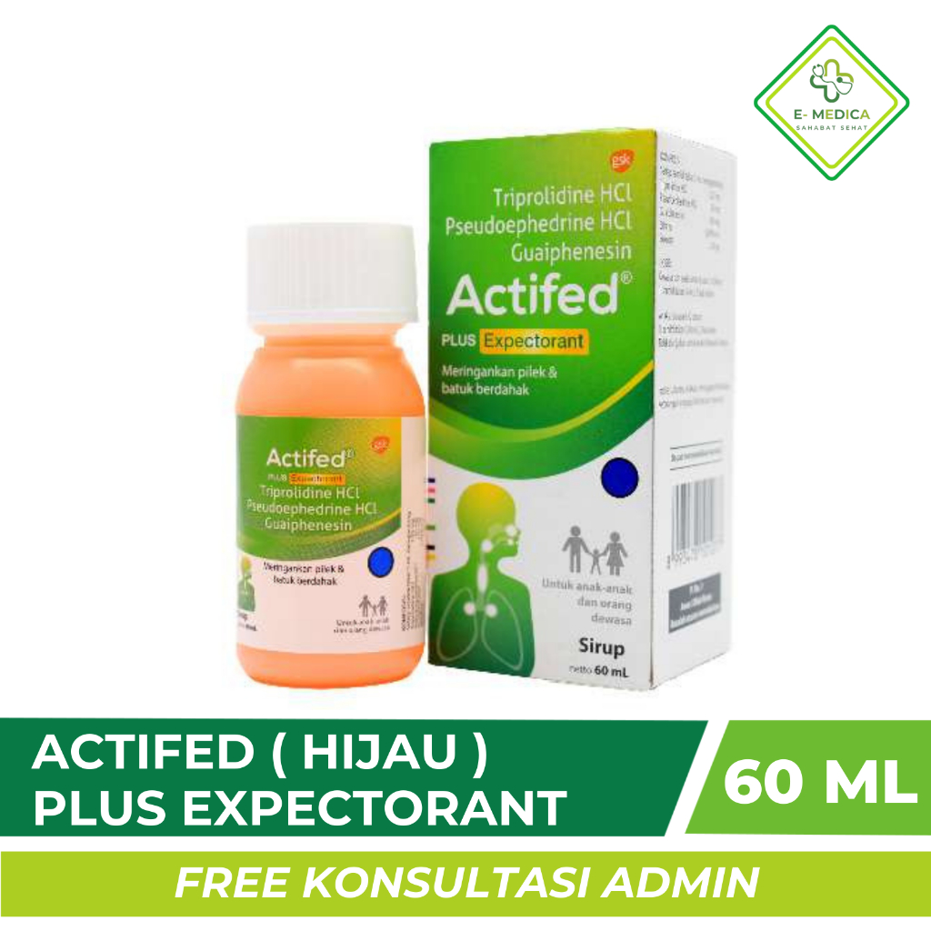 Jual Actifed Plus Expectorant - Actifed Hijau 60 ml - Mengatasi Pilek ...