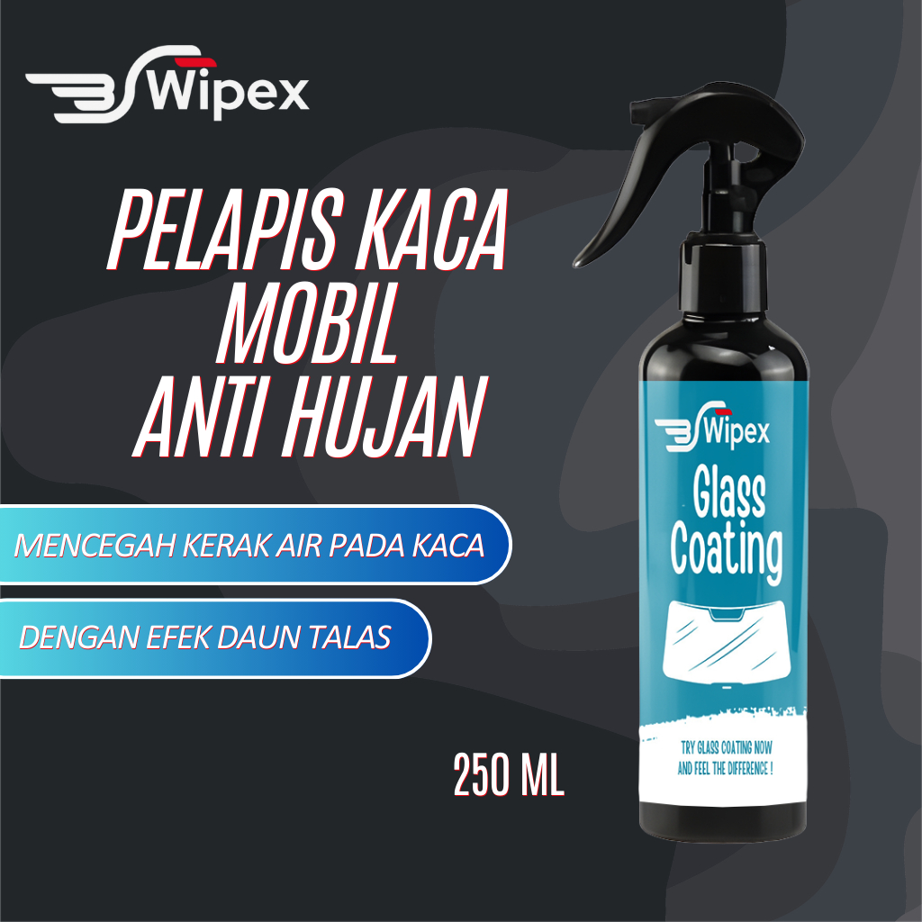 Jual WIPEX GLASS COATING PELAPIS KACA MOBIL ANTI HUJAN 250 ML / WATER ...