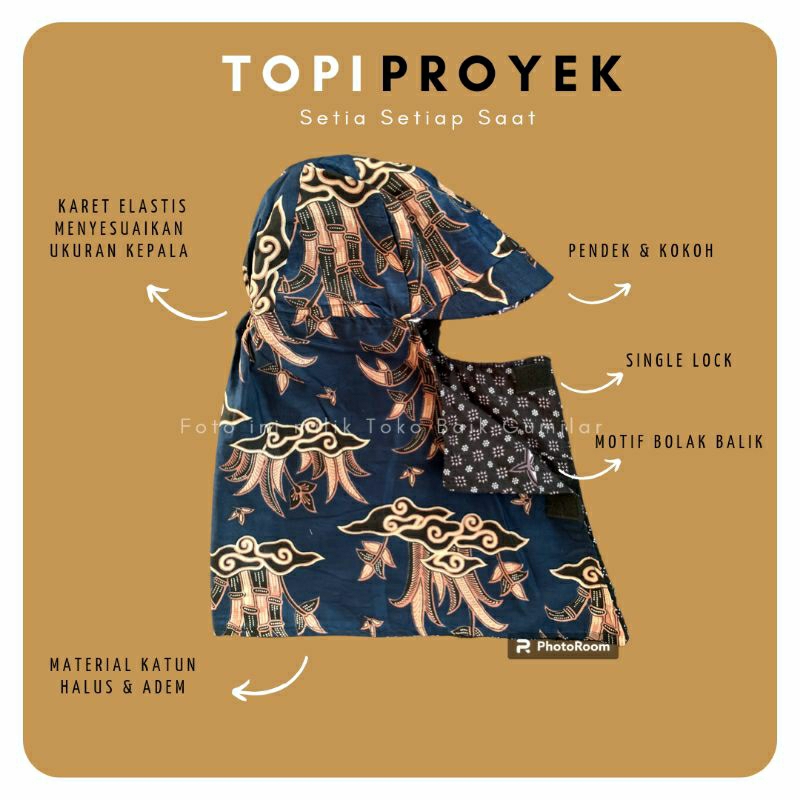 Jual Kerpus Batik Standar dengan Perekat /Topi Proyek/Topi Las /Topi ...