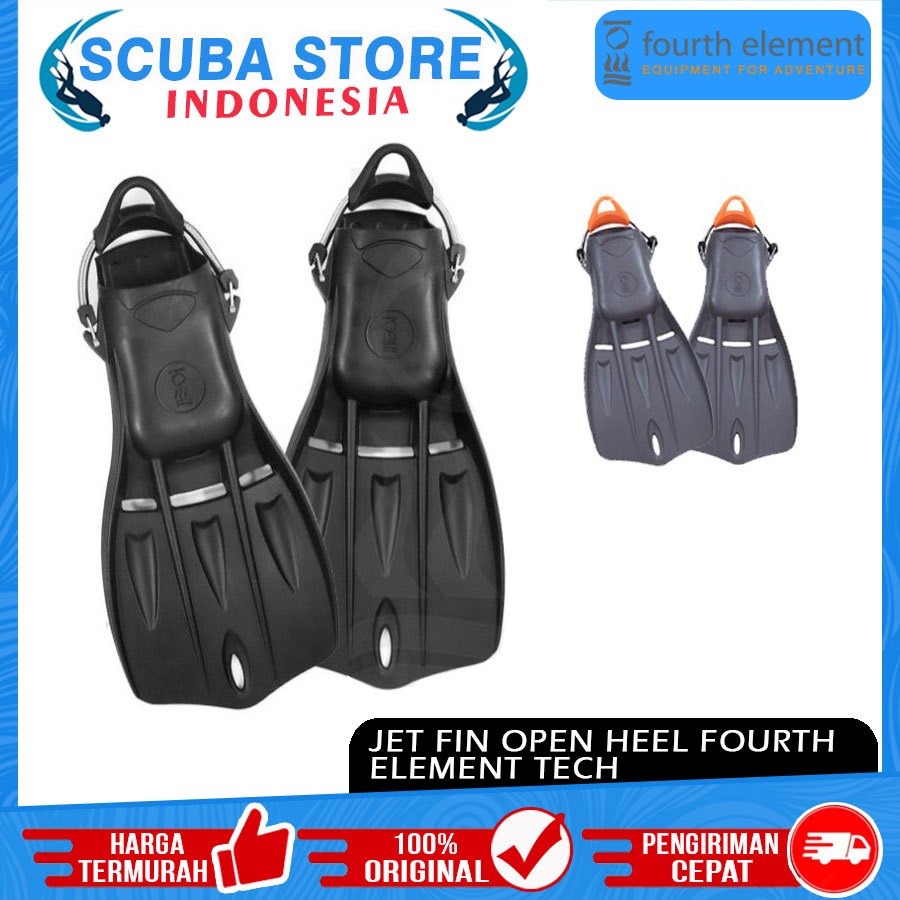 Jual Jet Fin Open Heel Fourth Element Tech Spring Strap Fins Technical ...