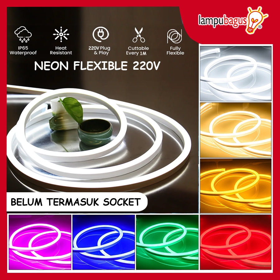 Jual Lampu LED Neon Flex Strip Light Flexible 220V IP65 Waterproof ...