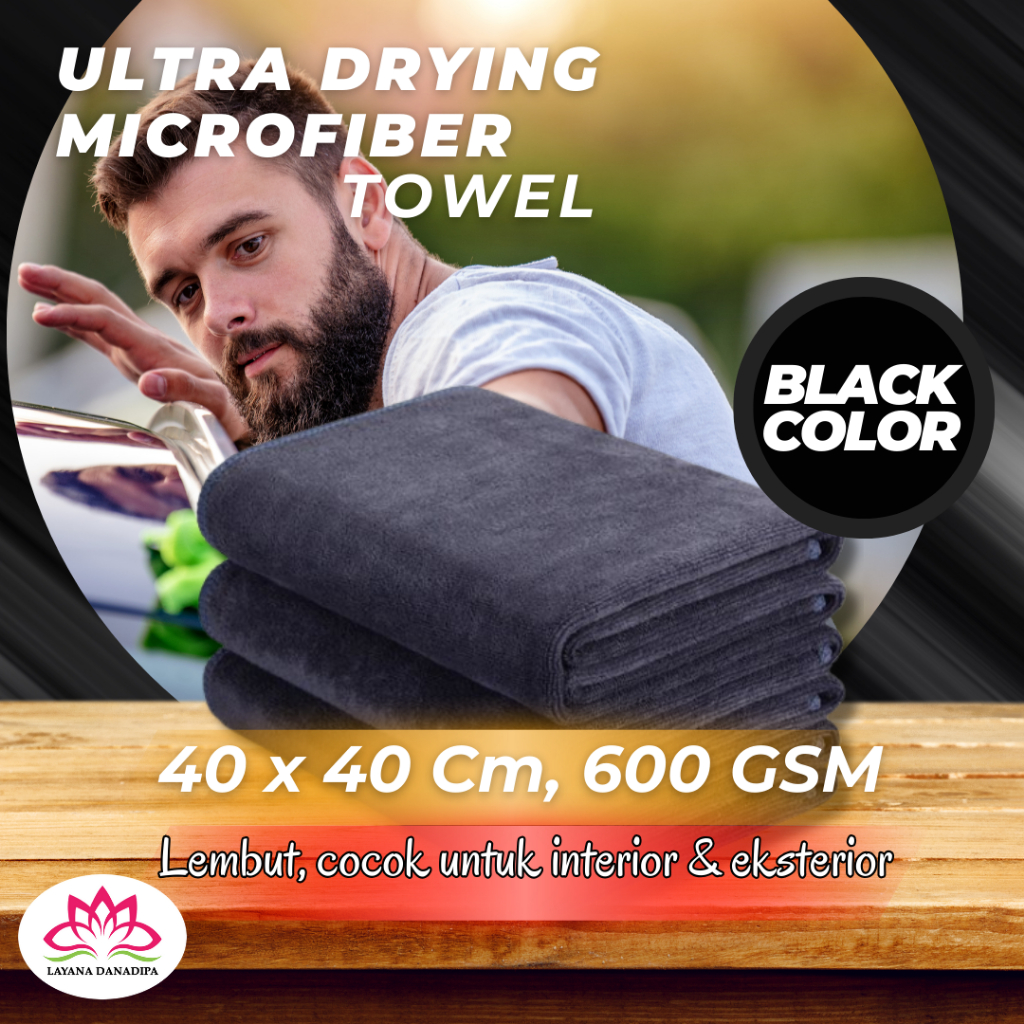 Jual Lap Pengering Cuci Mobil, Ultra Drying Microfiber Towel 600 GSM 40 ...