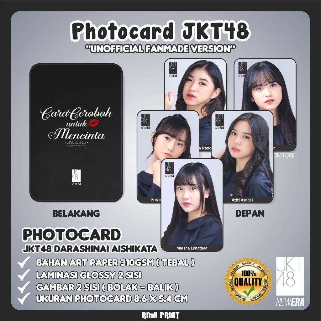 Jual PHOTOCARD JKT48 Unofficial Fanmade Darashinai Aishikata | Shopee Indonesia