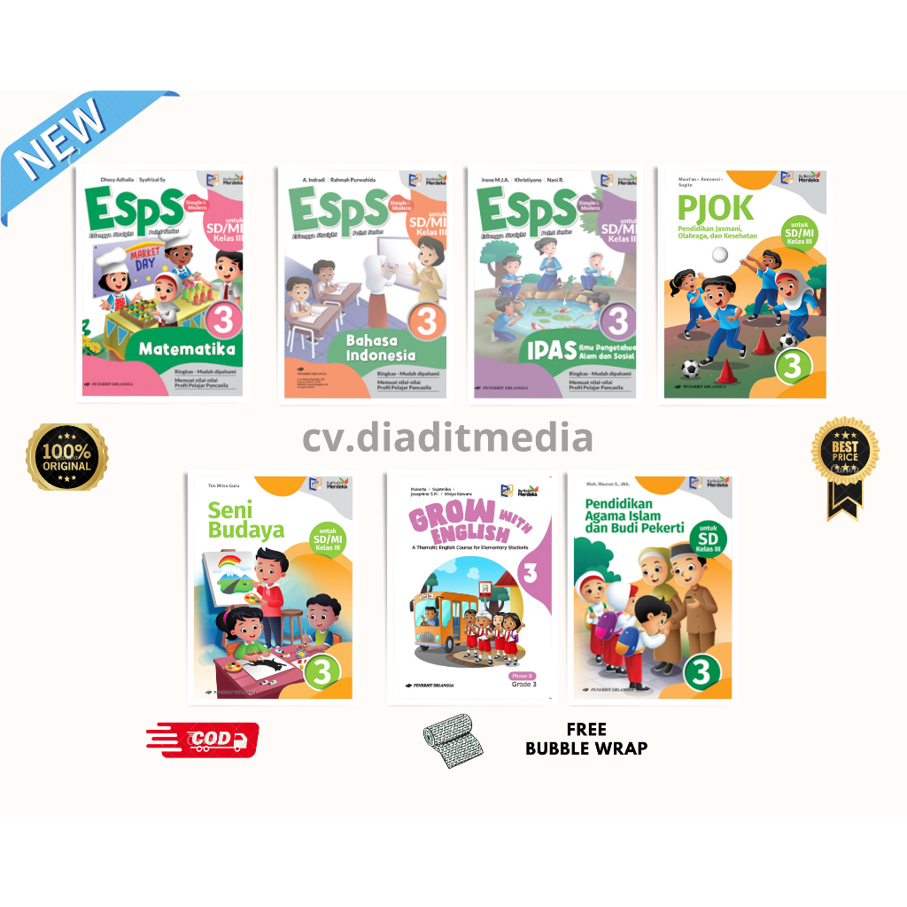 Jual Buku Paket ESPS Kelas 3 SD/MI Kurikulum Merdeka - Erlangga | Shopee Indonesia