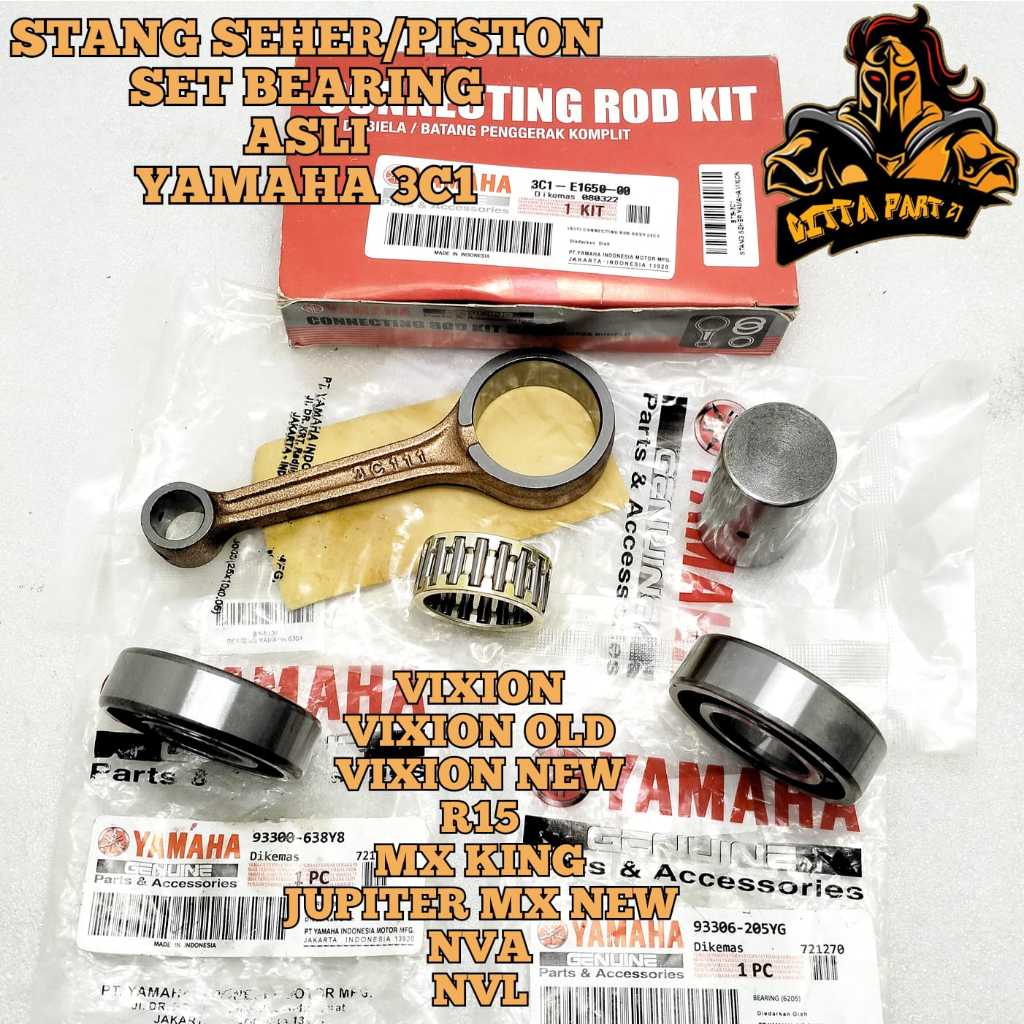 Jual ORIGINAL YAMAHA STANG SEHER PISTON SET PLUS BEARING 2 BIJI 6305 YAMAHA YGP 3C1 KUALITAS ...