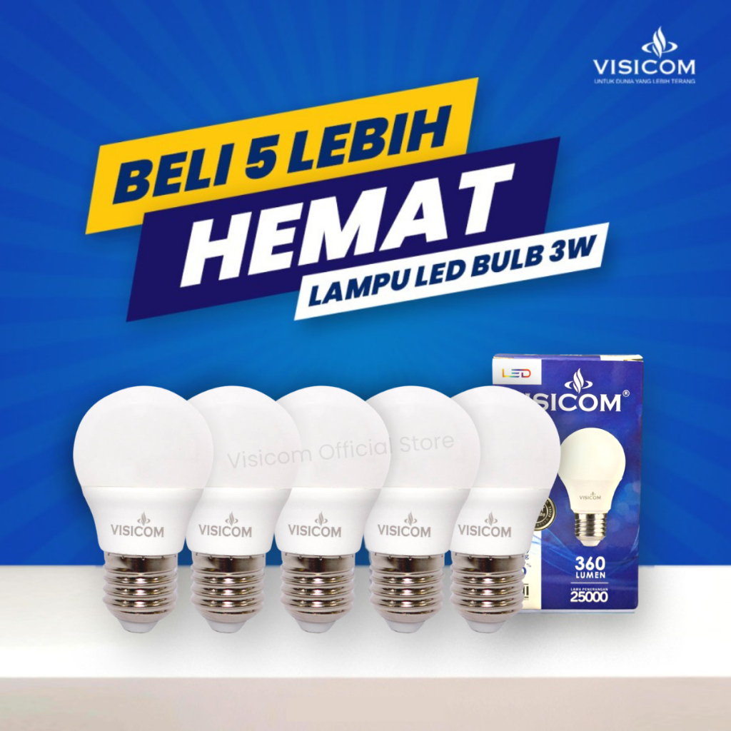 Jual (5 Pcs) VISICOM PAKET Lampu LED Bulb 3 Watt (HB) | Shopee Indonesia