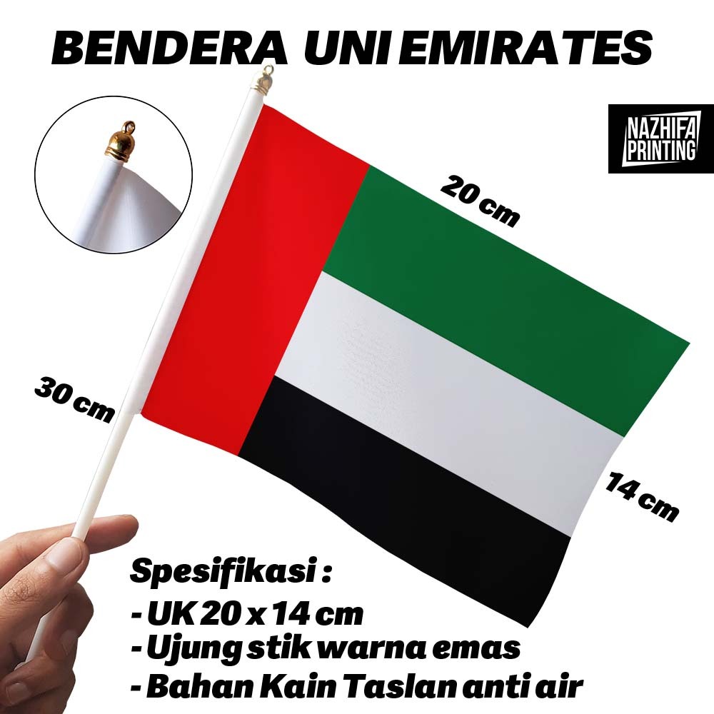 Jual Bendera Tangan Negara Uni Arab Emirates - Bendera Stik Pawai Mini ...