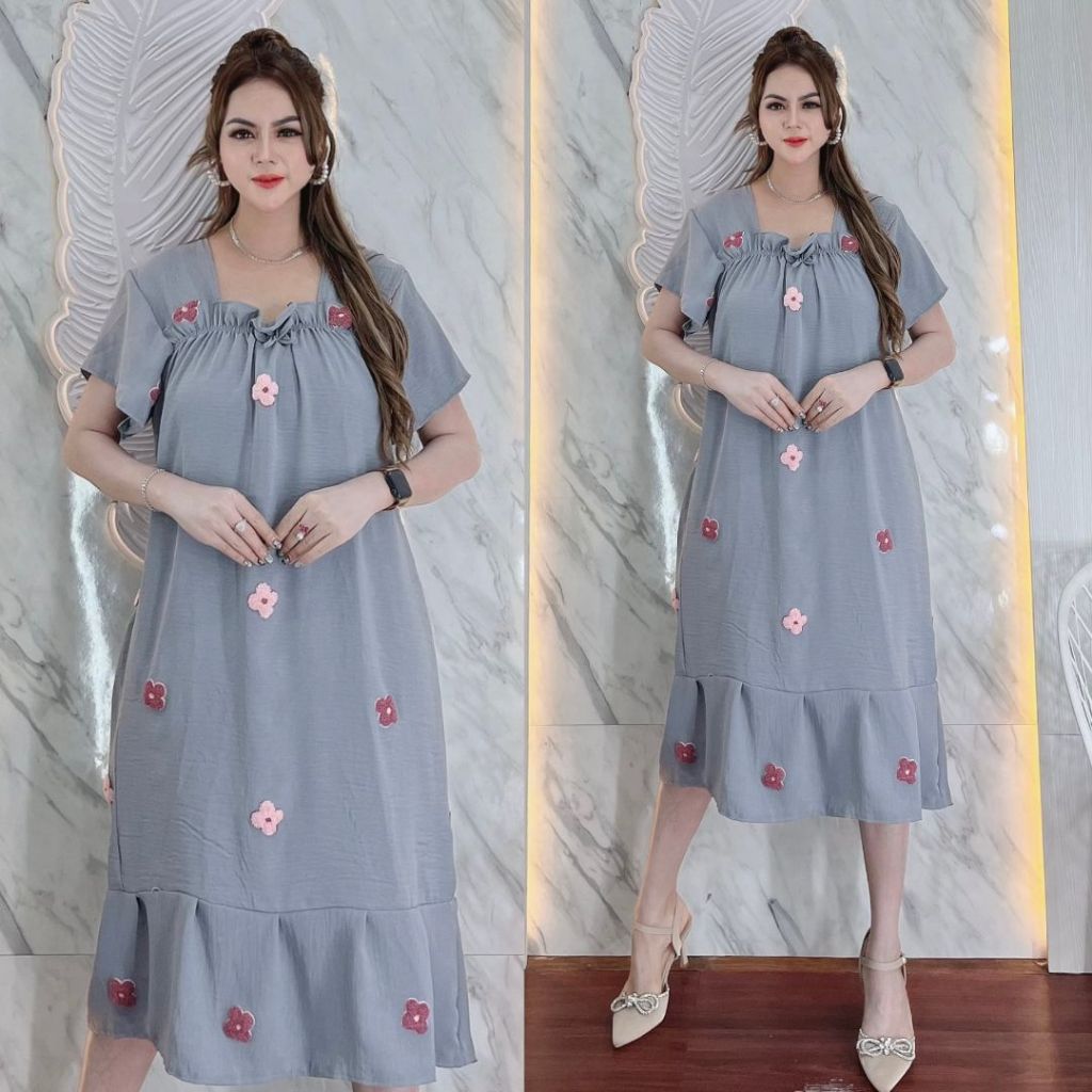 Jual DASTER FUJI POMPOM | DRESS RUFFLE CRINGKLE POMPOM | HOMEDRESS ...