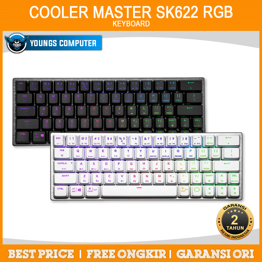 Jual Cooler Master SK622 RGB Hybrid Wireless Mechanical Gaming Keyboard ...