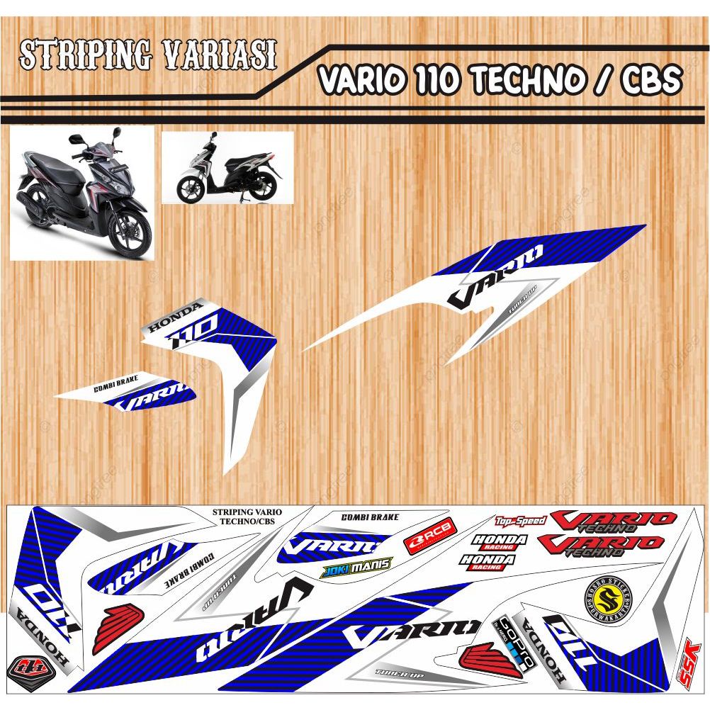 Jual STRIPING HONDA VARIO TECHNO 110 OLD / VARIASI VARIO CBS TECHNO OLD 110 MOTIF SIMPLE ELEGAN ...