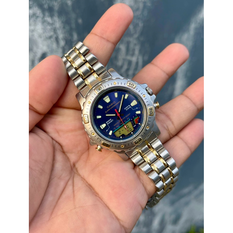 Jual Jam Tangan Pria Casio Marlin AD 724 Digital Analog Vintage ...
