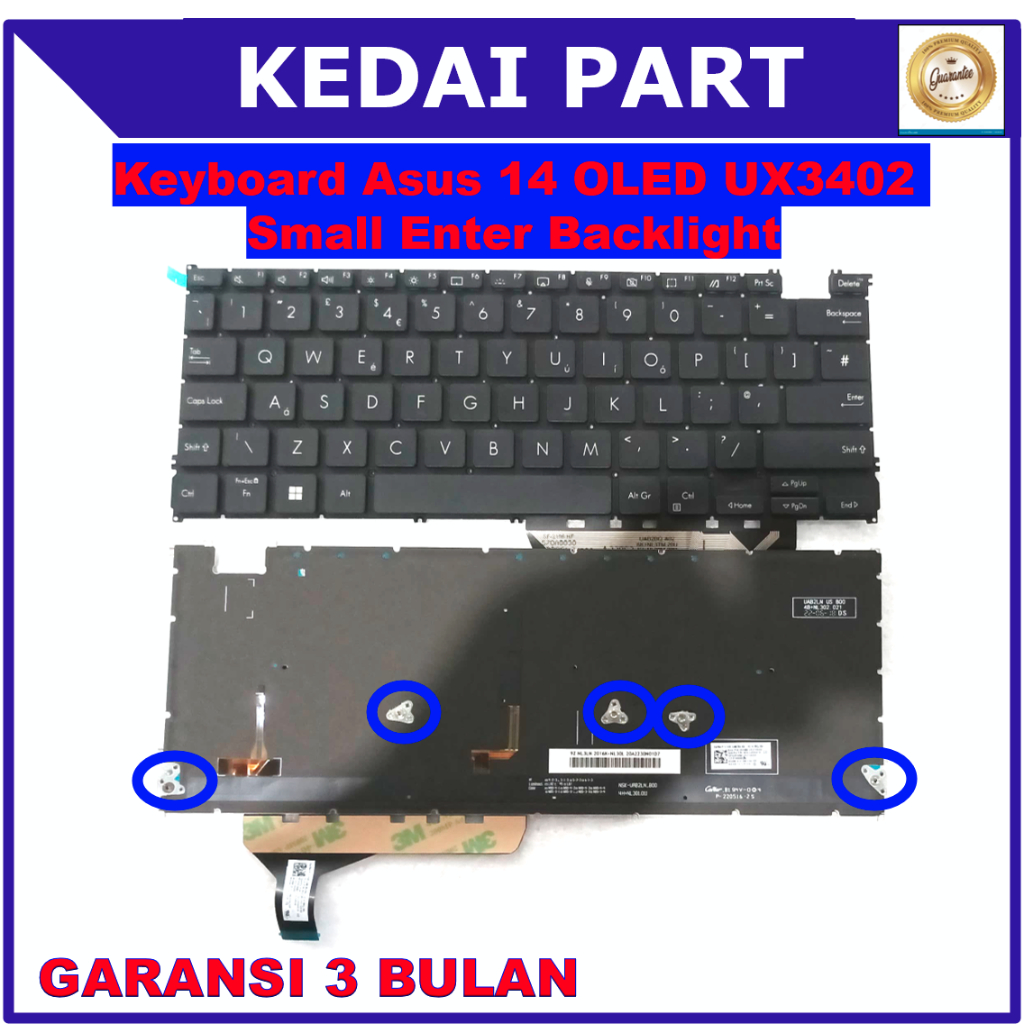 Jual Keyboard Asus Zenbook 14 OLED UX3402 UM3402 Small Enter Backlight ...