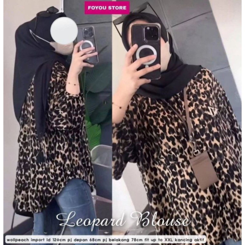 Jual LEOPARD BLOUSE (LABEL MADANI) | Shopee Indonesia
