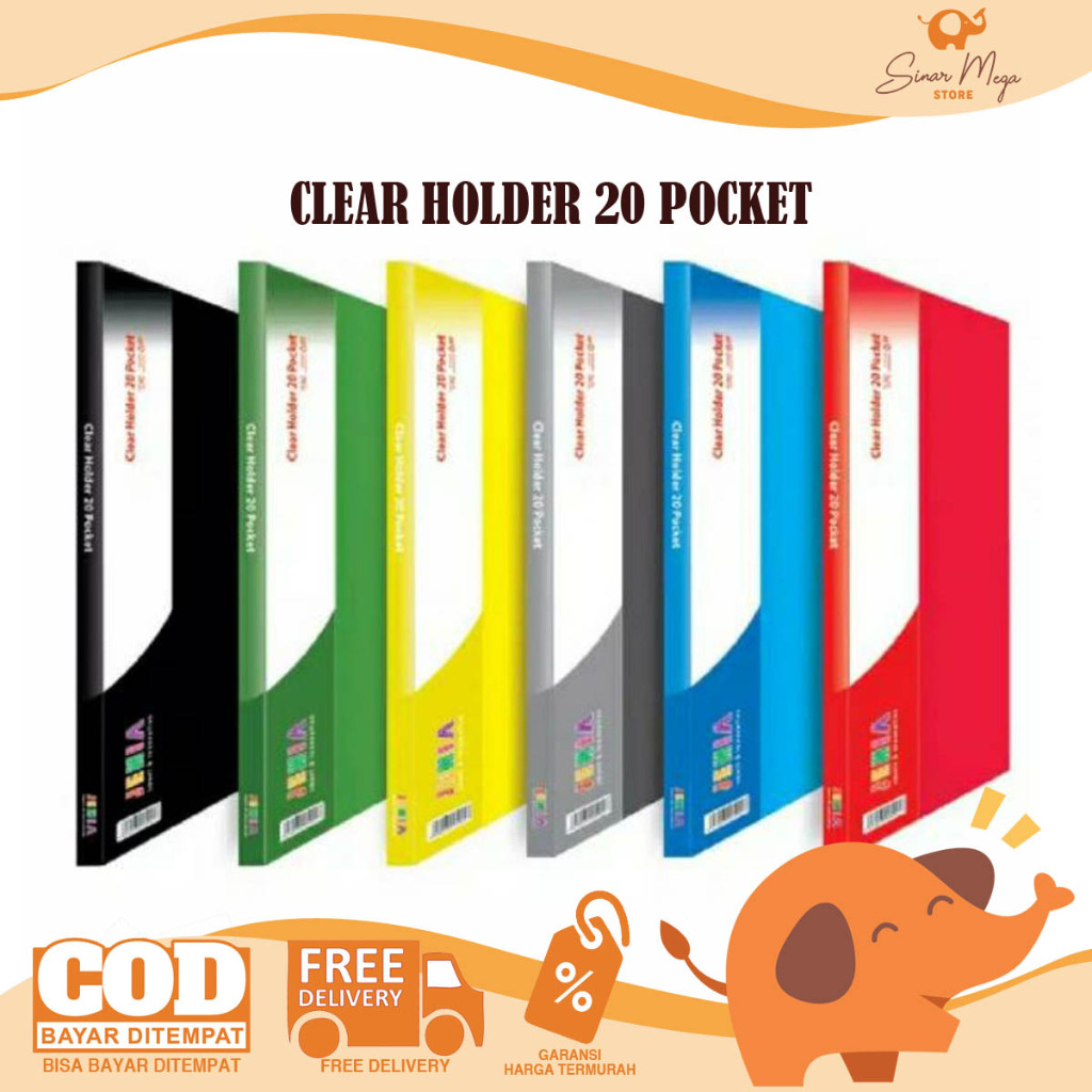 Jual Jenia Clear Holder Folio isi 20 Pocket / Map Dokumen Ukuran F4 ...