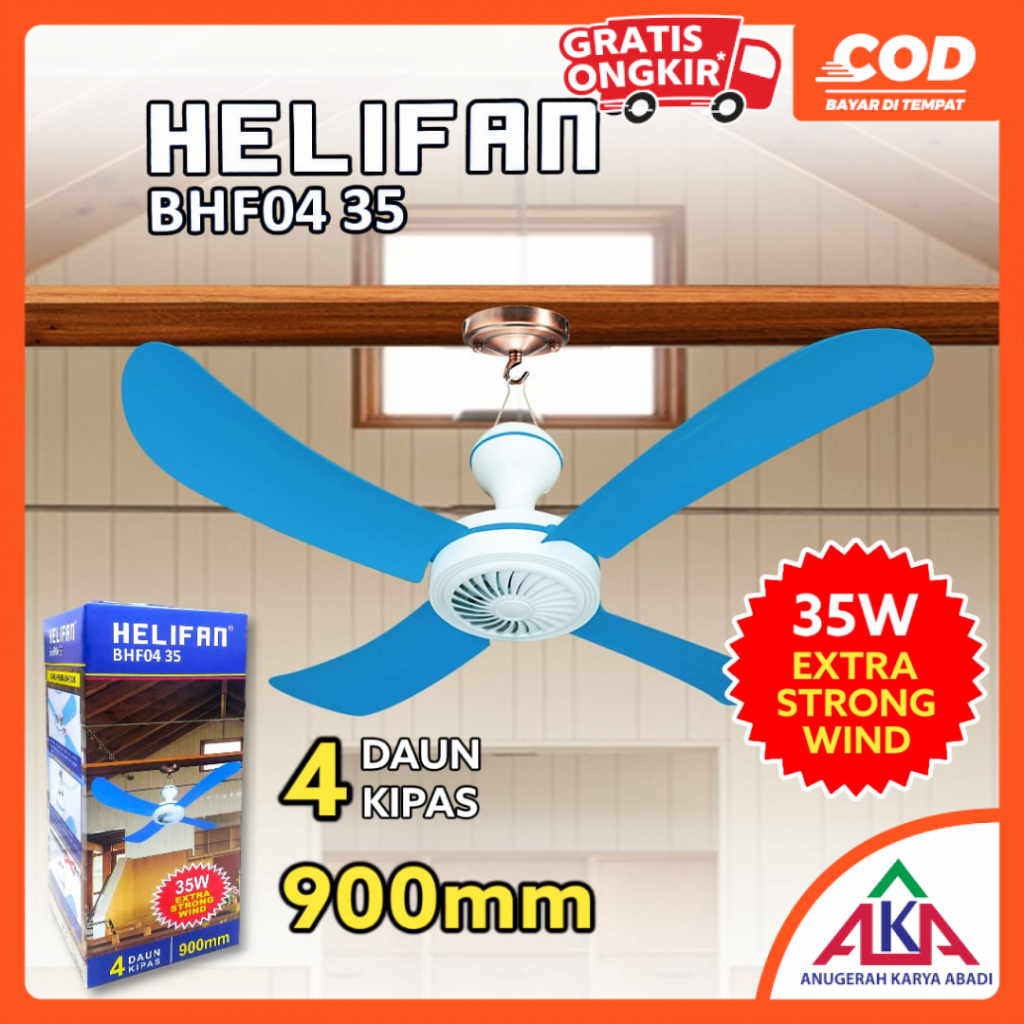 Jual Kipas Angin Gantung HELIFAN BHF04 35 Watt Diameter 90cm 4 Bilah ...