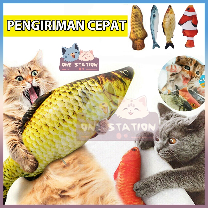 Jual 【ONE.STATION】 Mainan kucing Bentuk Ikan catnip boneka tahan ...