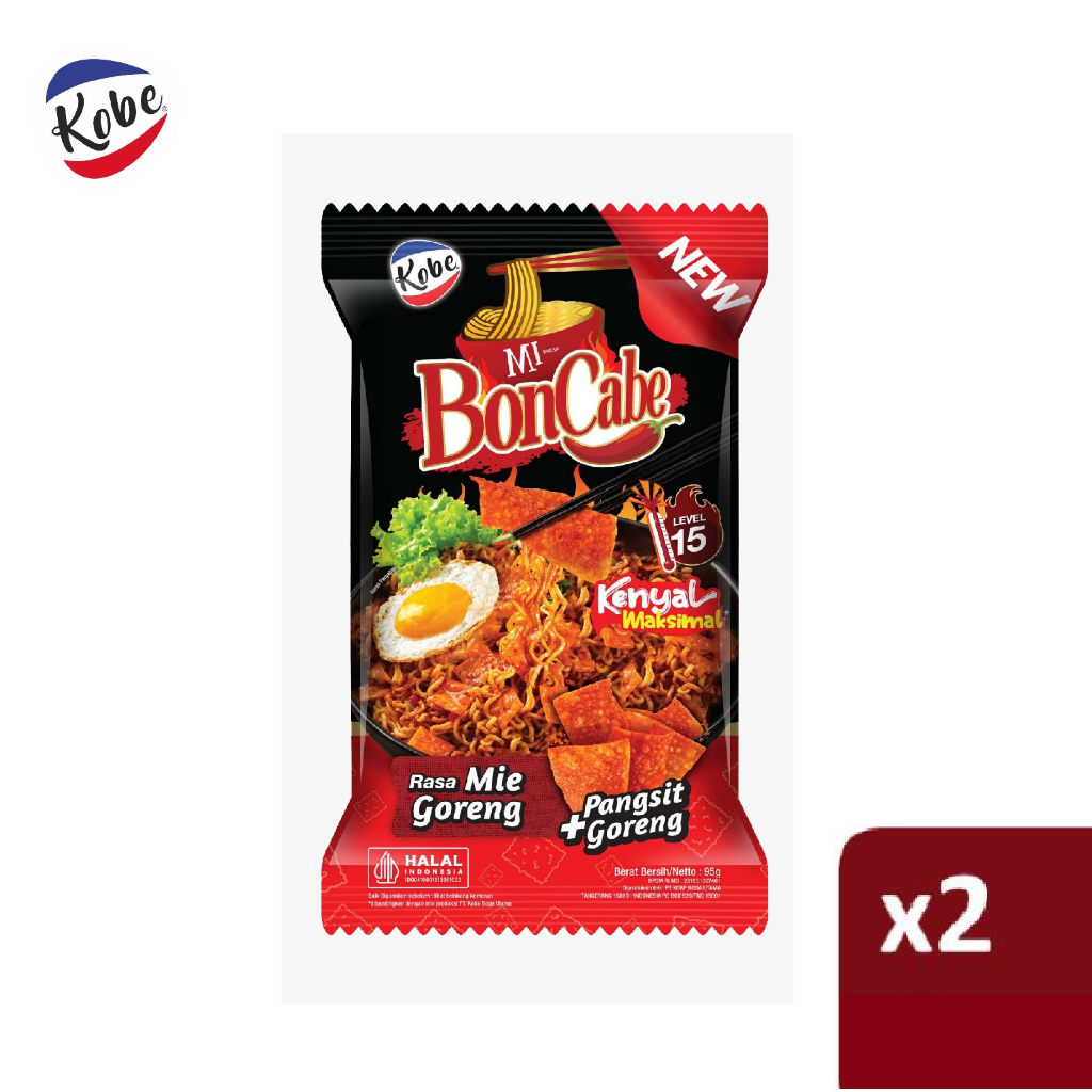 Jual Mi BonCabe Rasa Mie Goreng Lv 15 + Pangsit Goreng 95gr (2pcs ...