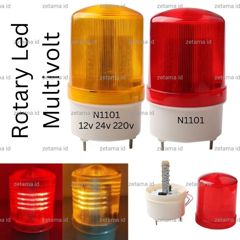 Jual Lampu Rotary / Warning Light 4" LED N-1101 Multivolt AC/DC | Shopee Indonesia