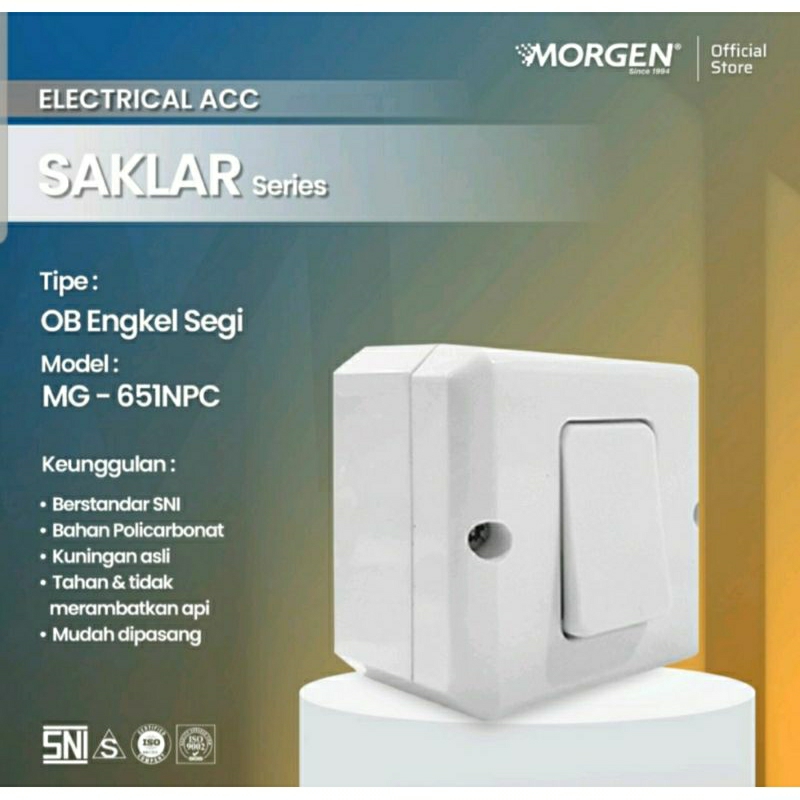 Jual Saklar Morgen Saklar MG-651-NPC OB Engkel Segi Tempel | Shopee ...