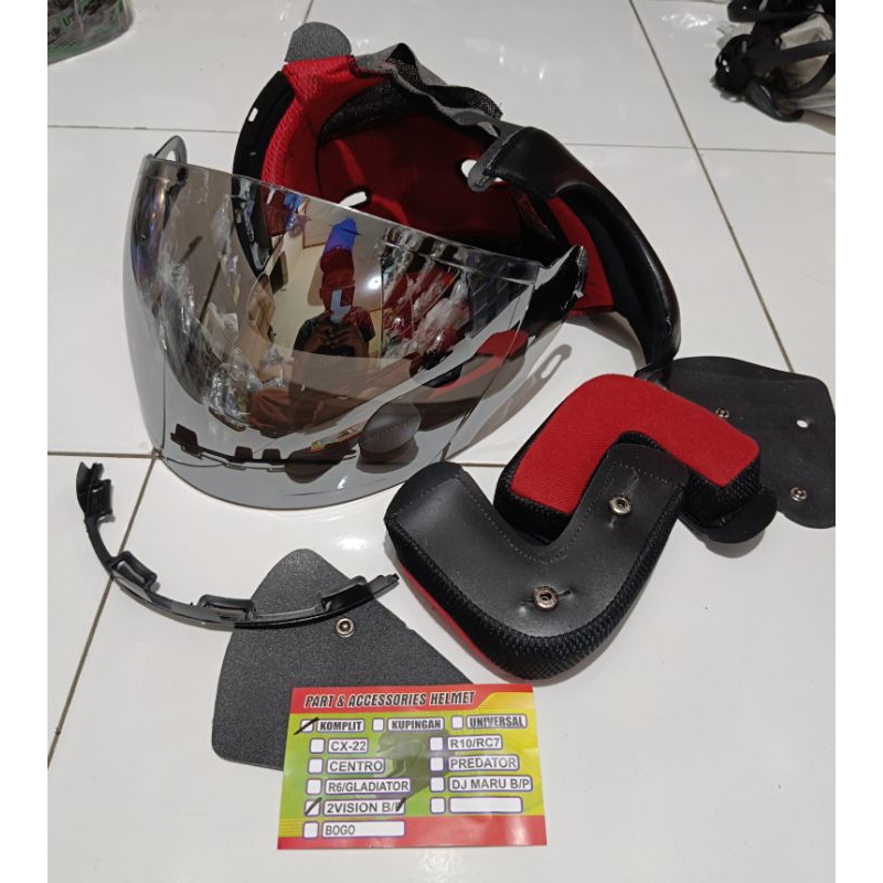 Jual Busa helm kyt 2vision Kancing besi fullset + kaca helm | Shopee ...