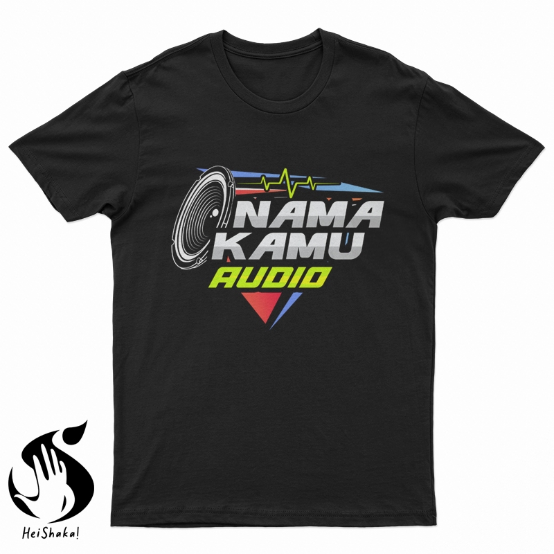 Jual Heishaka Kaos Custom Logo Audio Sound System Style Blue Diamond Nama Suka Suka Bahan Cotton ...
