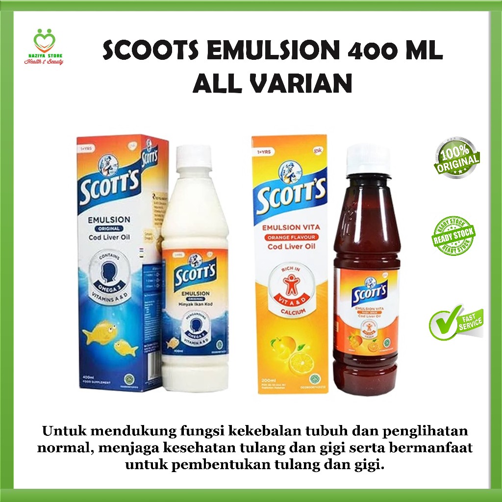 Jual SCOTTS EMULSION Scott's Vitamin dengan Omega 3, Vitamin A dan D ...