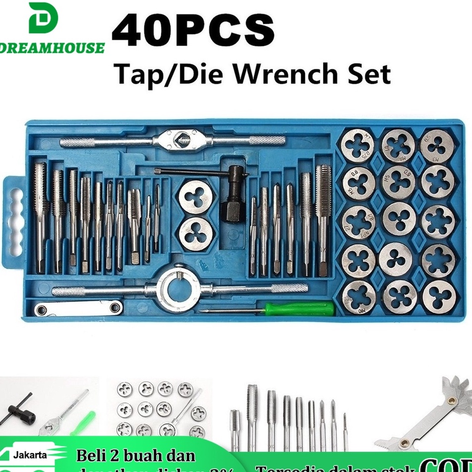 Jual Agk 4 Pcs Tap Die Set M3M12 Ulir Sekrup Metrik Keran Kunci Pas ...