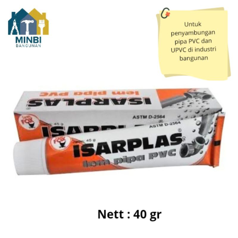Jual LEM PIPA PVC ISARPLAS TUBE 40 GR / LEM PIPA ODOL | Shopee Indonesia