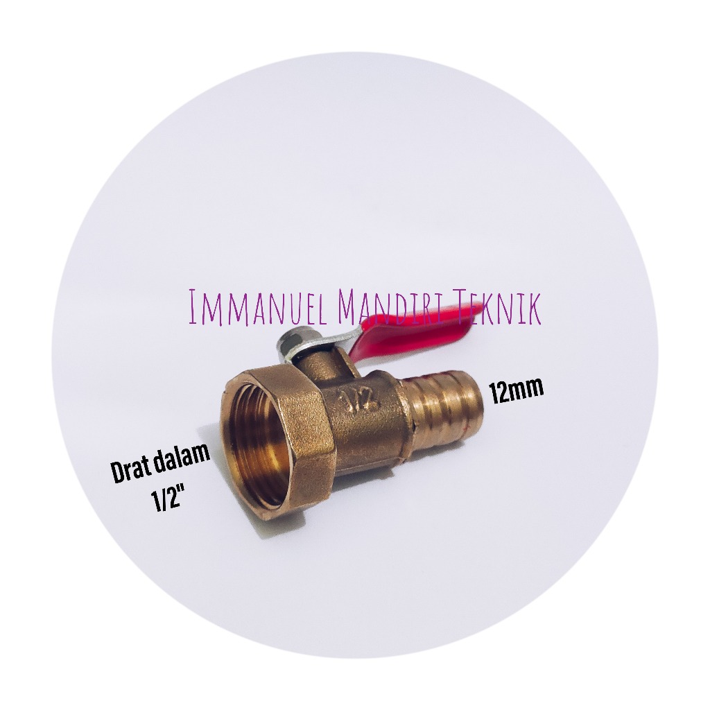 Jual Ball valve 1/2 x 12mm / Mini valve / Stop kran female 1/2 x 12mm ...