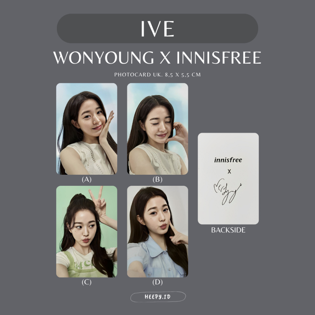 Jual REPLIKA PHOTOCARD IVE WONYOUNG X INNISFREE - Unofficial Replika Photocard Ive Wonyoung X ...