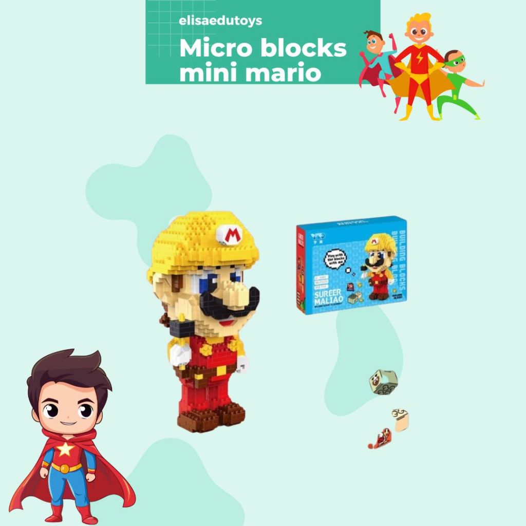 Jual bricks micro bricks blocks mario bros and friends | Shopee Indonesia