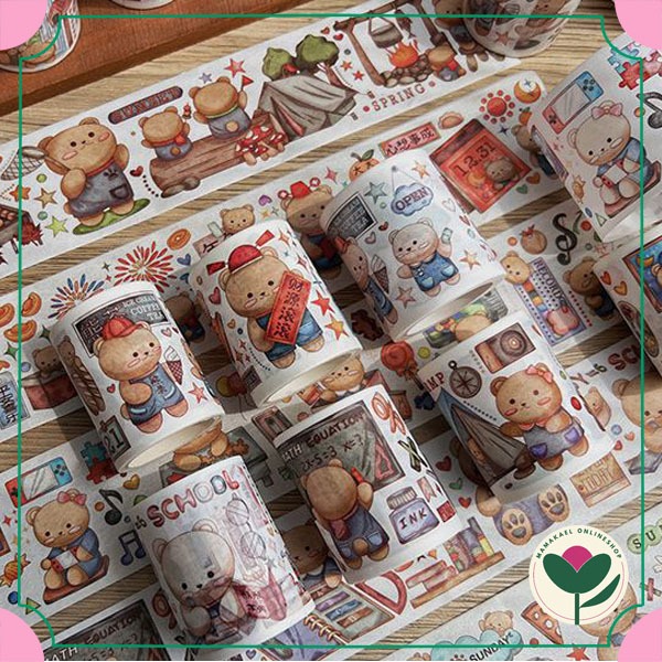 Jual Sticker roll bear lucu cute paper sticker washi masking tape ...