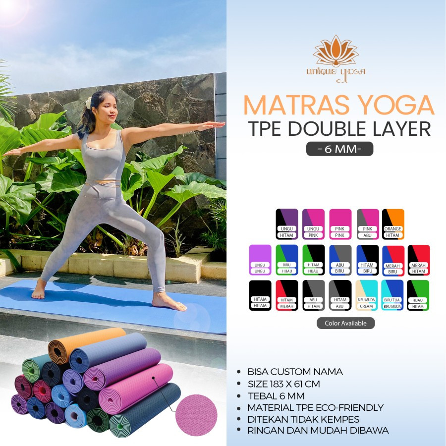 Jual Matras Senam Yoga / Mat Yoga TPE 6 mm / Matras Yoga 6mm / Jual ...