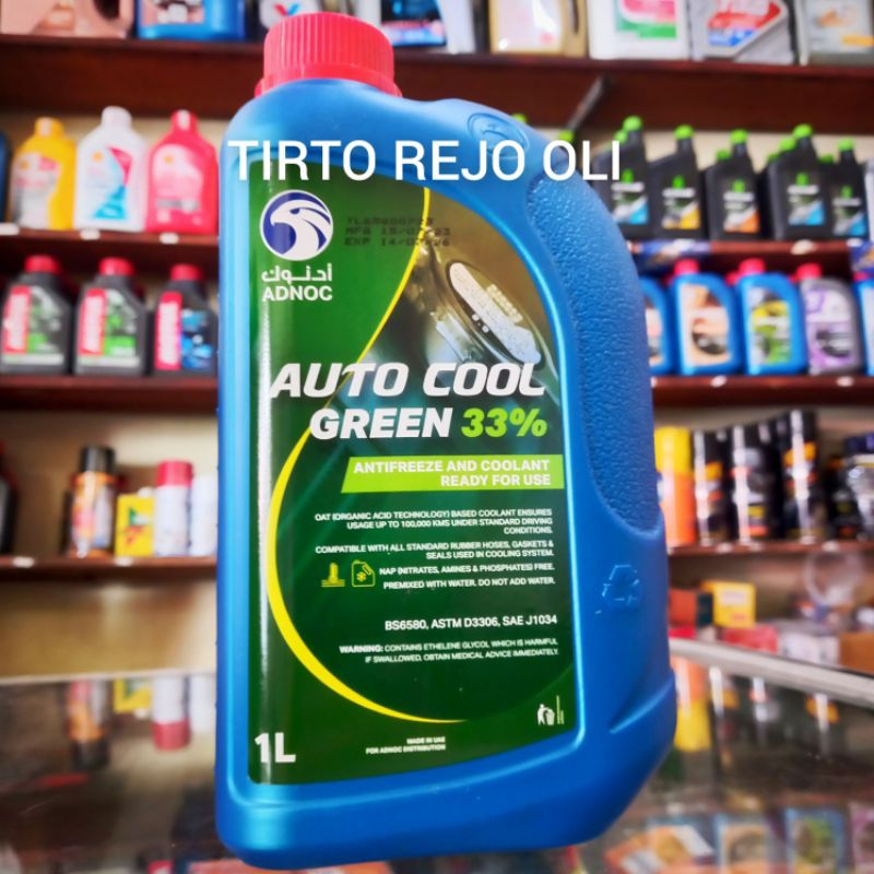 Jual ADNOC AUTO COOL GREEN 33% AIR RADIATOR COOLANT 1L | Shopee Indonesia