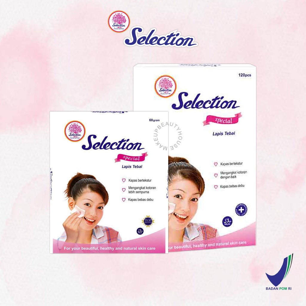 Jual KAPAS SELECTION Facial Cotton Special Lapis Tebal 60gr | 120gr ...