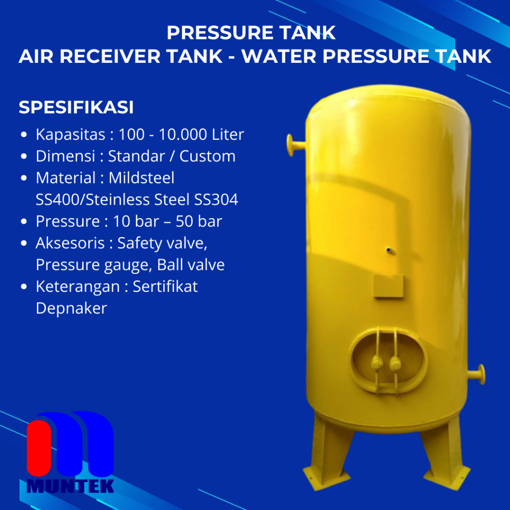 Jual Air Receiver Tank 800 Liter 900 Liter 1000 Liter 1500 Liter 2000 ...