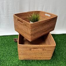 Jual Keranjang Rotan / Box Penyimpanan Anyaman Rotan / GND Rotan ...