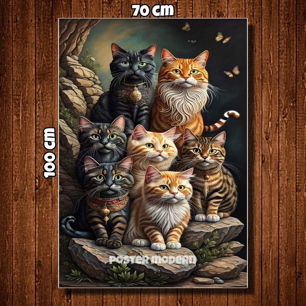 Jual HIASAN DINDING POSTER GAMBAR KUCING 3D ART UKURAN BESAR #02 ...